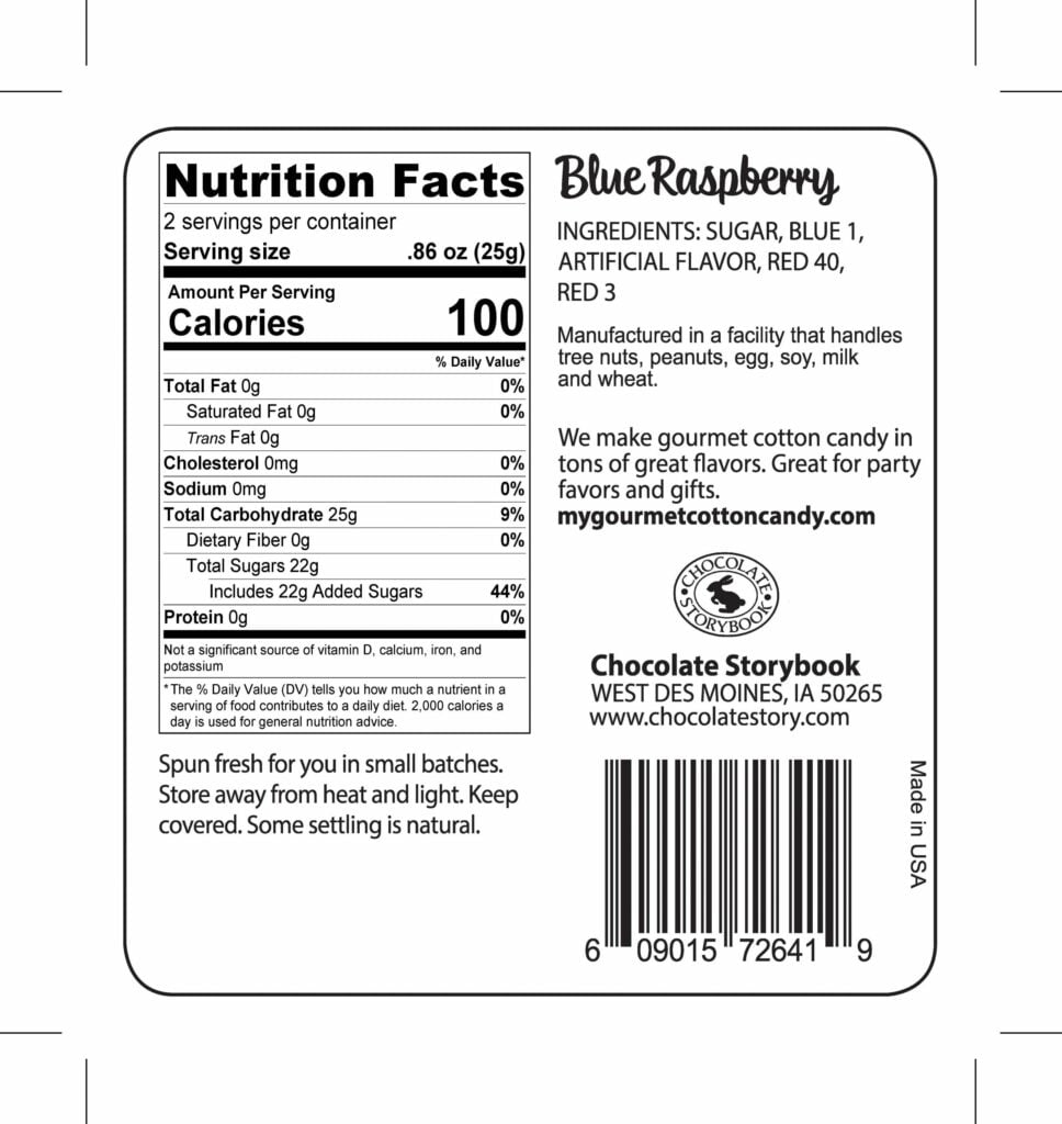 Blue Raspberry Cotton Candy - By My Gourmet Cotton Candy